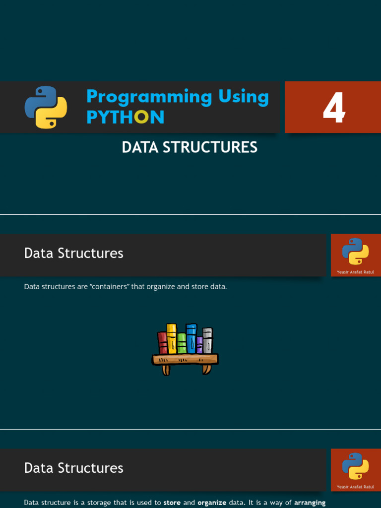 Class 04 Data Types (List, Tuple, Dictionary, Set) | PDF | Data | Data Management