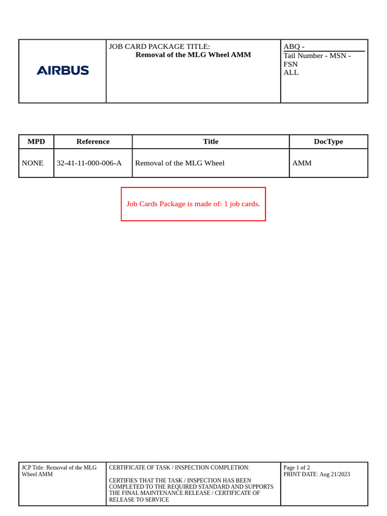 A320 Removal of The MLG Wheel AMM | PDF | Landing Gear | Axle