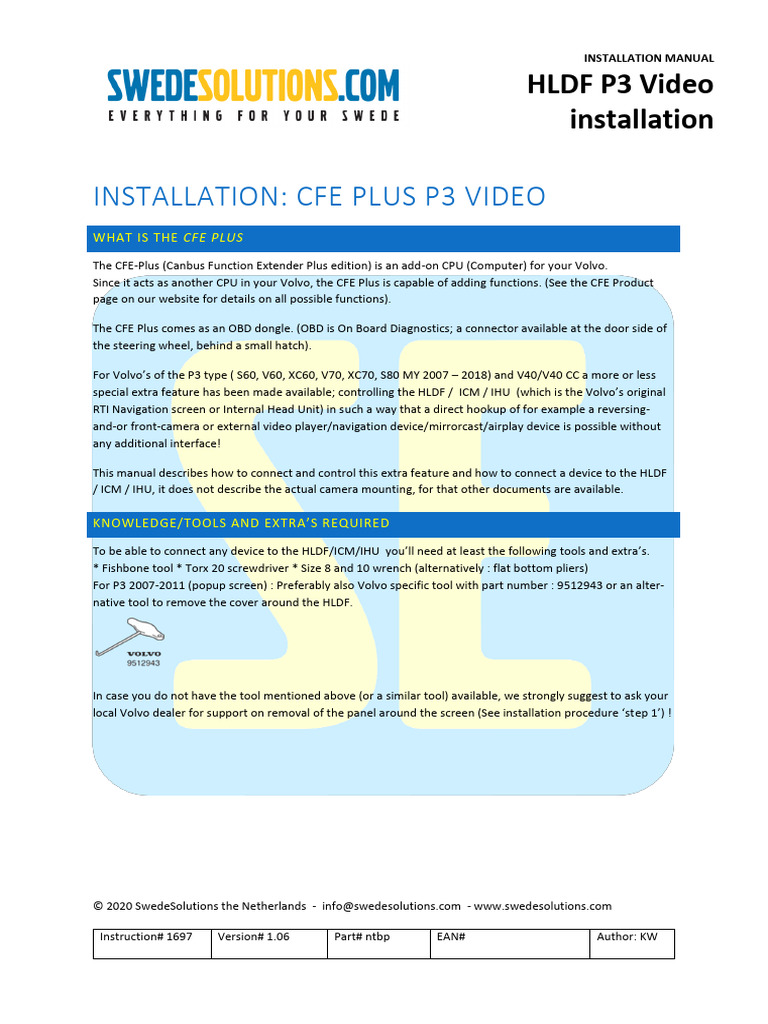 CFE Plus P3 HLDF Video Installation v1.04 | PDF | Manual Transmission | Automotive Technologies