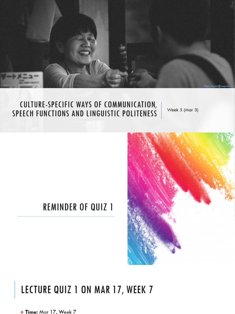 Week 5 Communication Styles, Face and Politeness (Mar 3) | PDF | Human ...
