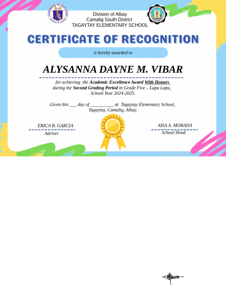 Academic Excellence Awards 2024-2025 | PDF