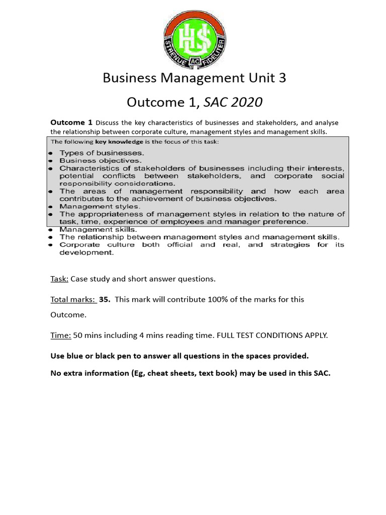AOS 1 Practice SAC | PDF | Business | Business Economics