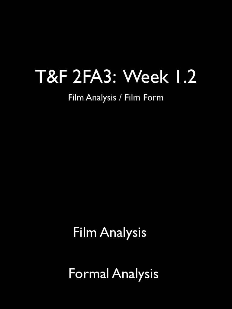 T&F 2FA3 Week 1.2 Slides | PDF