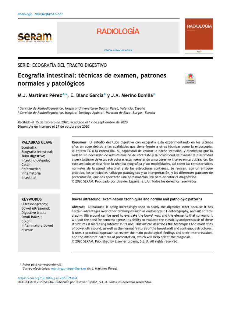 Ecografía intestinal: técnicas y hallazgos | PDF | Enfermedad de Crohn ...