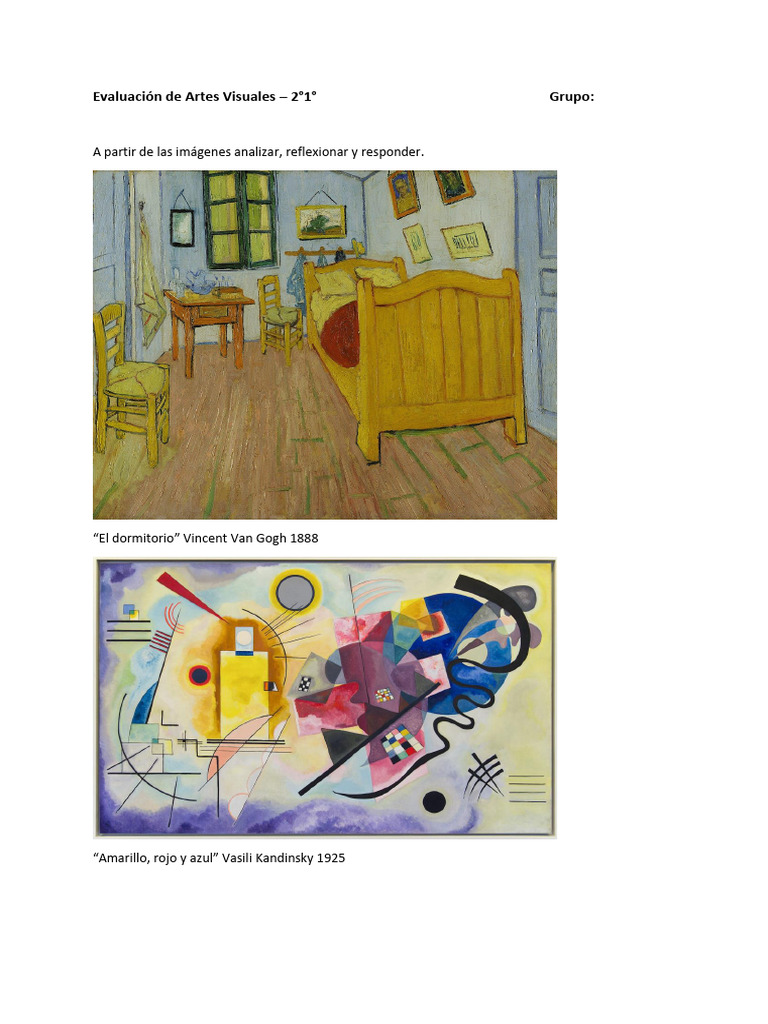 Análisis de Composiciones de Kandinsky y Van Gogh | PDF | Wassily ...