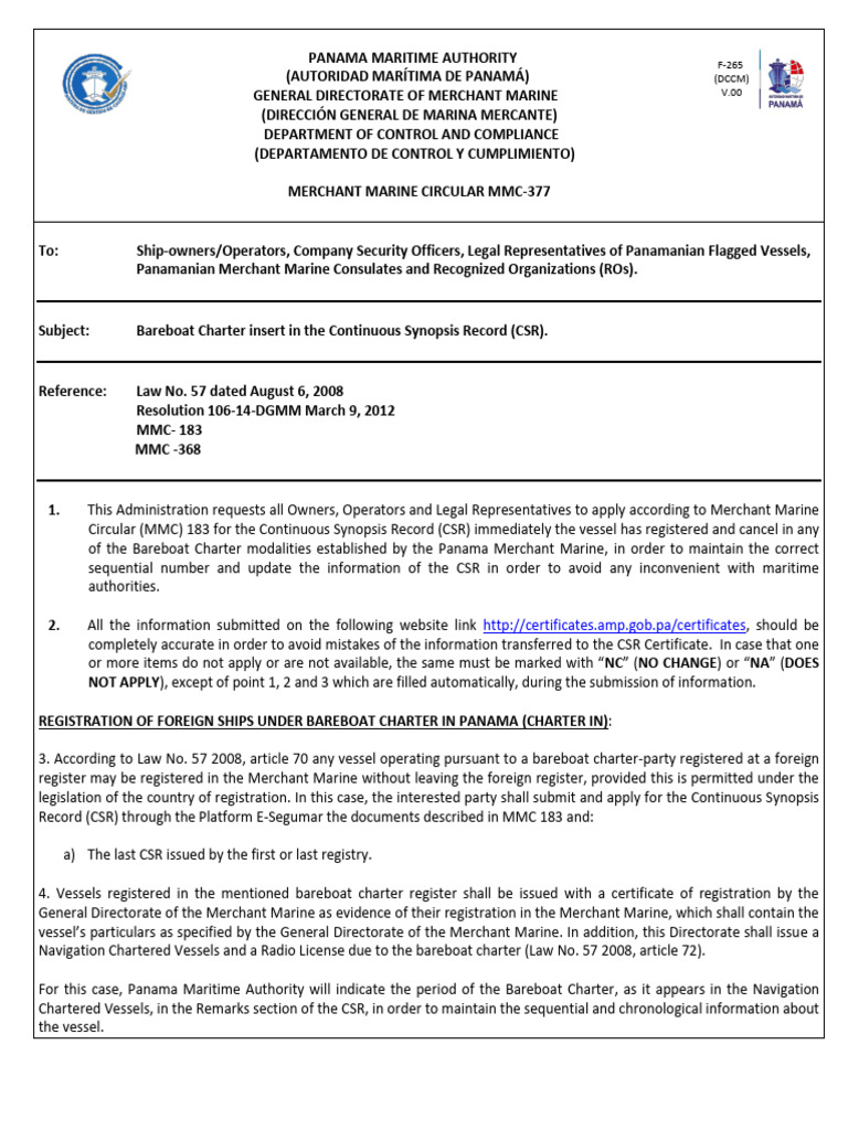 MMC 377 19 11 2019 Isps 1 1 2 | PDF | United States Merchant Marine