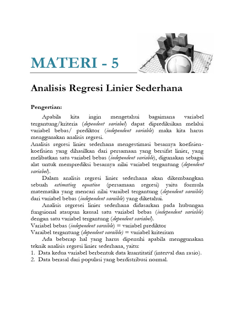 Analisis Regresi Sederhana | PDF