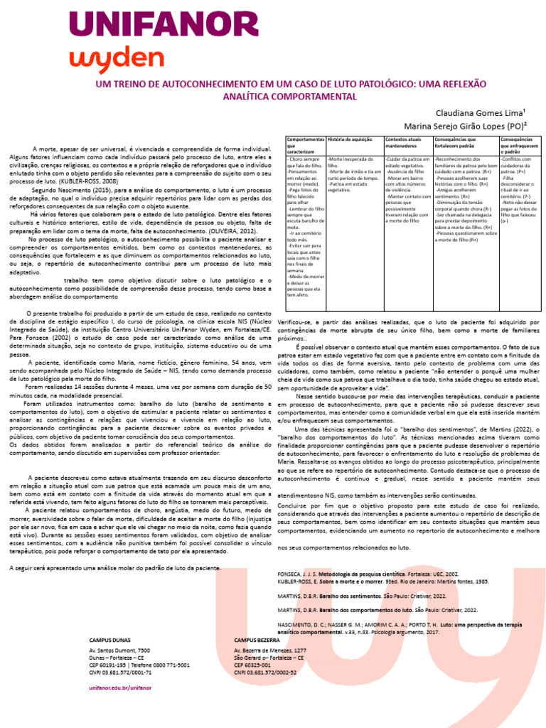 Modelo Banner CLAU Oficial | PDF | Morte | Comportamento