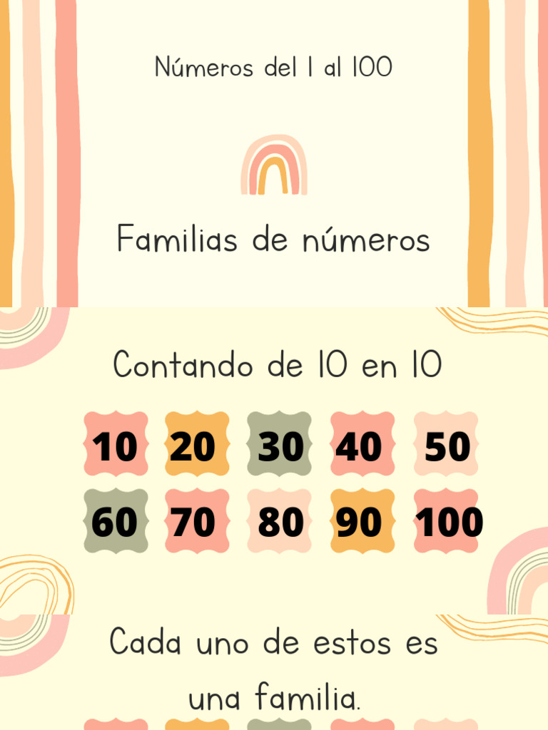 Familias numéricas del 1 al 100 | PDF
