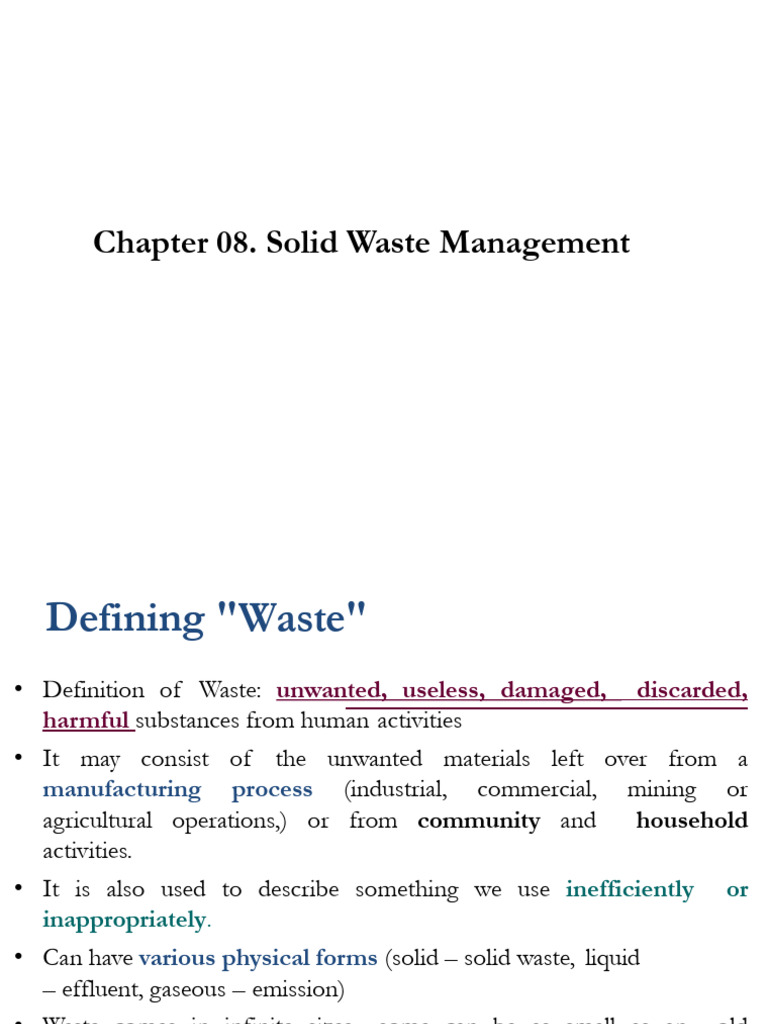 Overview of Solid Waste Management | PDF | Waste | Landfill