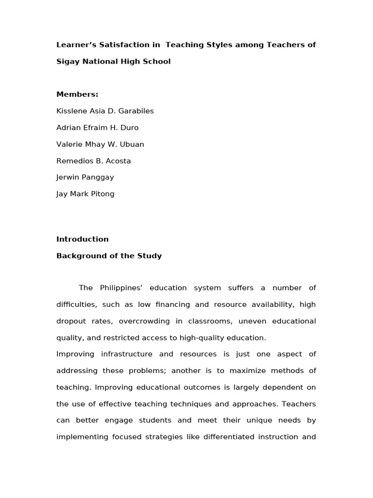 Teaching Styles, Gr12 Group 1 | PDF | Educational Assessment | Learning