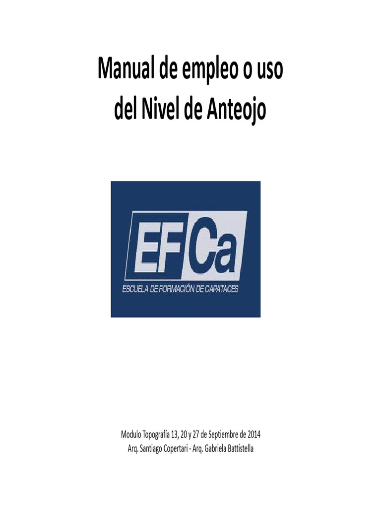 TOPOGRAFIA - Manual de Empleo o Uso | PDF