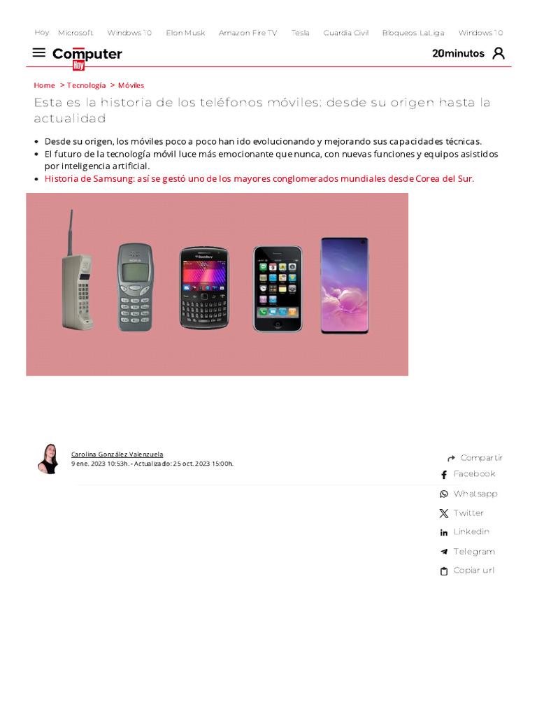 Evolución de los teléfonos móviles | PDF | Smartphone | Telefonía móvil