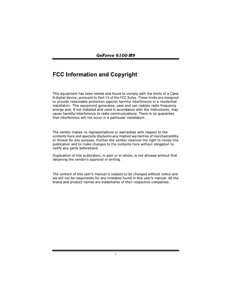 GEFORCE6100 M9 Manual | PDF