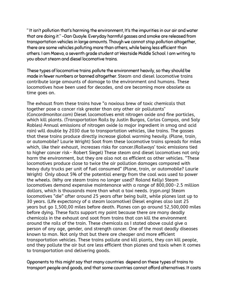 Steam Trains: Environmental Impact | PDF | Train | Exhaust Gas