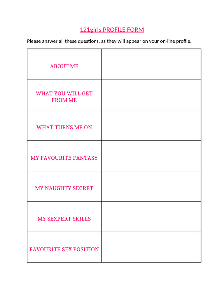2a-121GIRLS Profile Form | PDF
