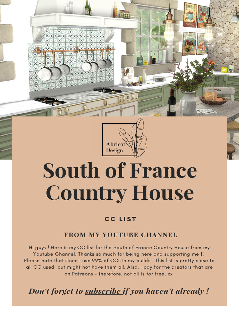 South of France Country House CC List | PDF | Bedroom | Bathroom