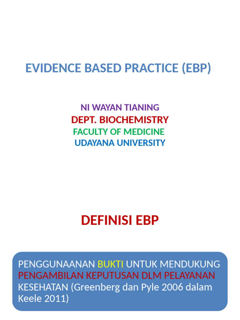 Lect 1.evidence Based Practice (Ebp) | PDF