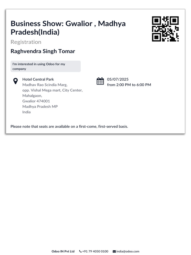 Tickets - Business Show - Gwalior, Madhya Pradesh (India) (7 May 2025, 14-00-00) - Raghvendra ...