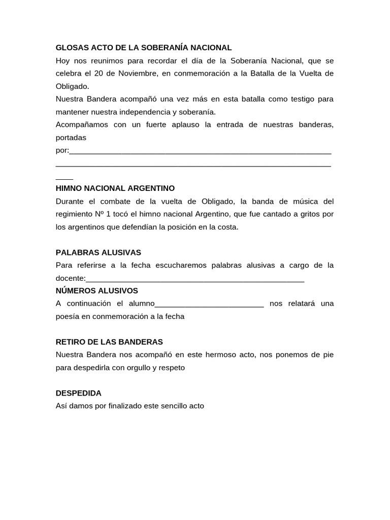 Glosas Acto de La Soberanía Nacional | PDF