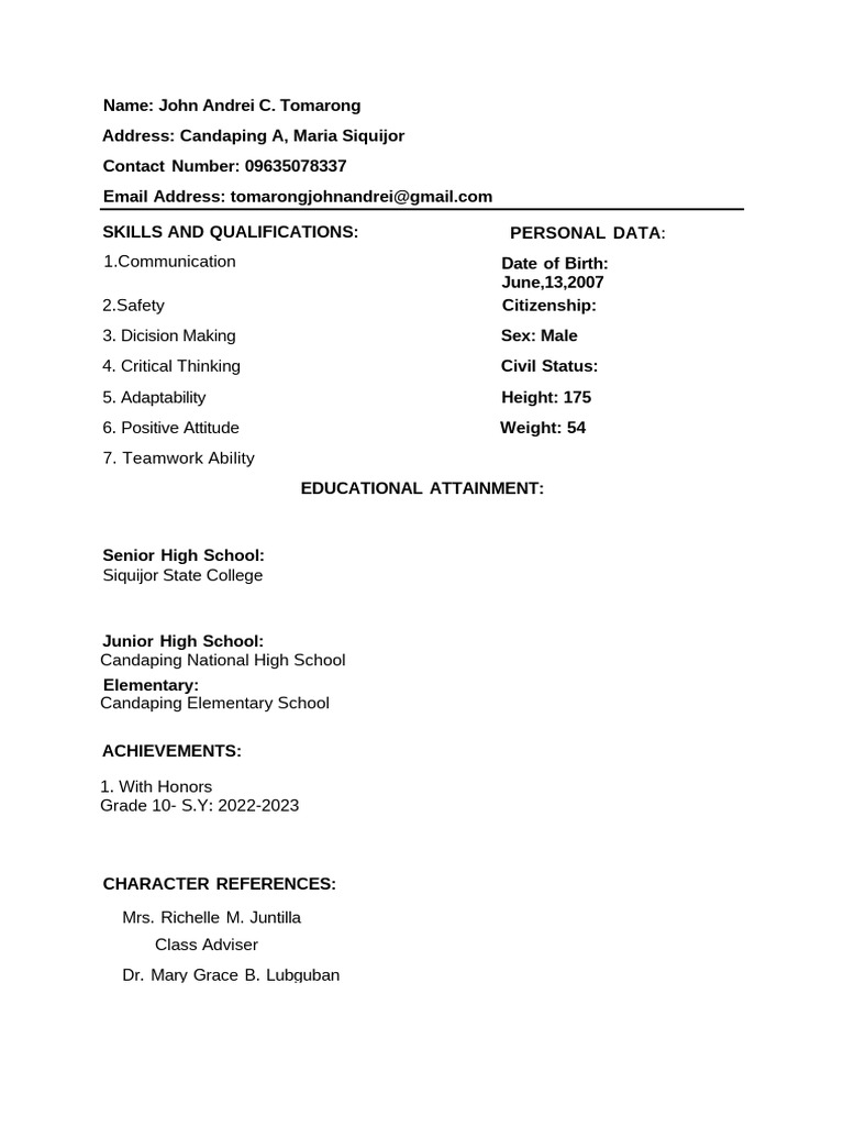 Curriculum Vitae | PDF