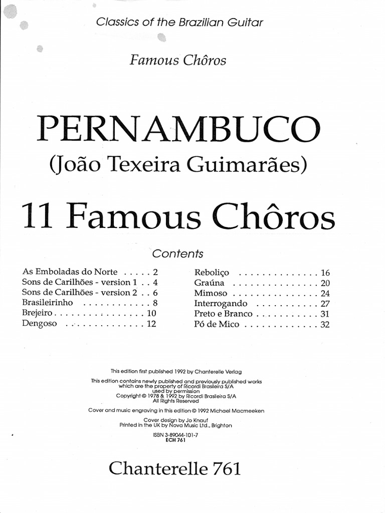 Pernambuco - 11 Choros Famosos | PDF