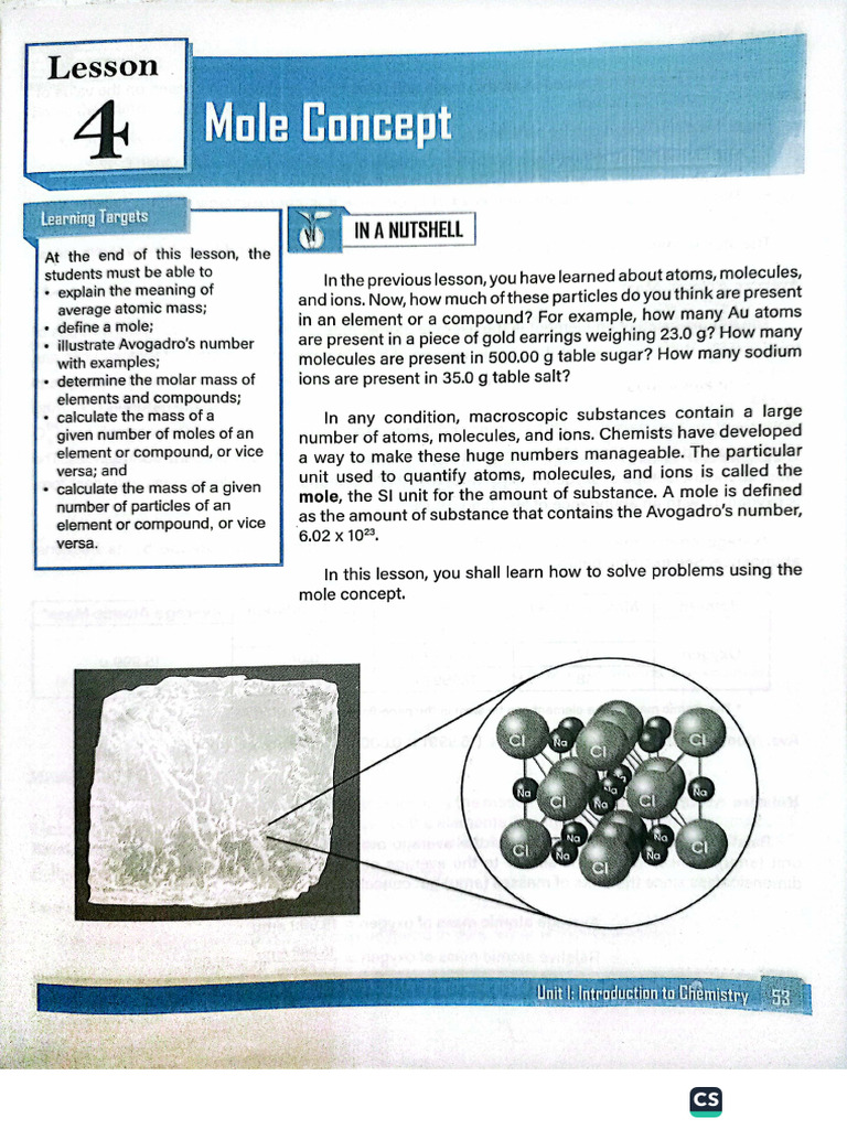 General-Chemistry-1 Mole Concept | PDF