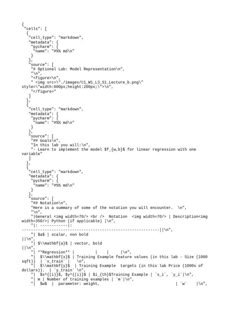 C1 W1 Lab03 Model Representation Soln - Ipynb | PDF | Computer ...