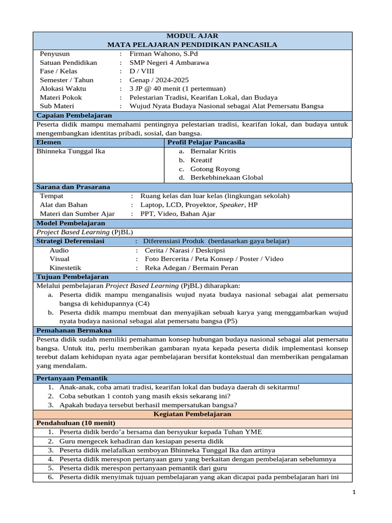 Modul BAB 4 B (2) - PJBL | PDF