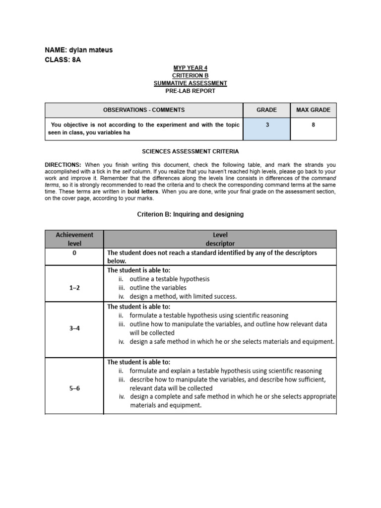 Summative 1 (Crit B) - Neutralization Experiment Correction | PDF | Experiment | Reason