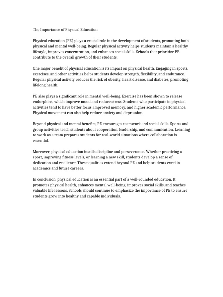 Physical_Education_Essay | PDF