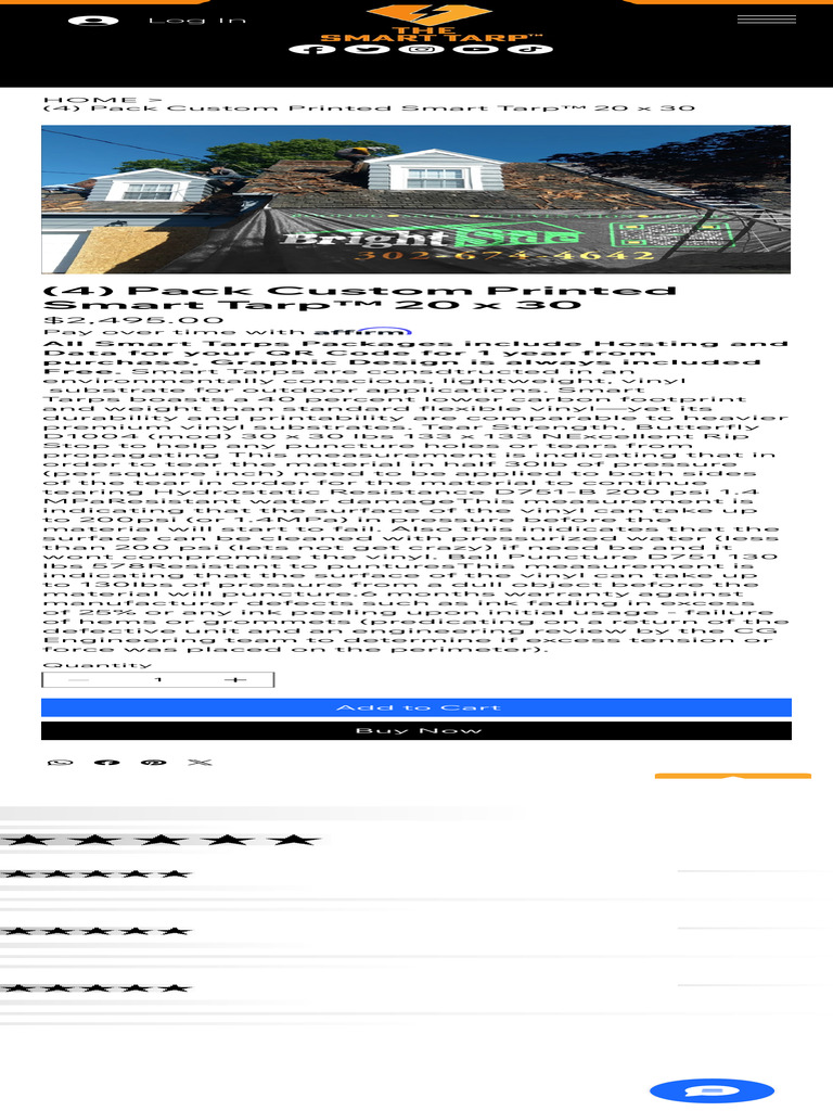 Pack Custom Printed Smart Tarp™ 20 X 30 The Smart Tarp TM | PDF ...