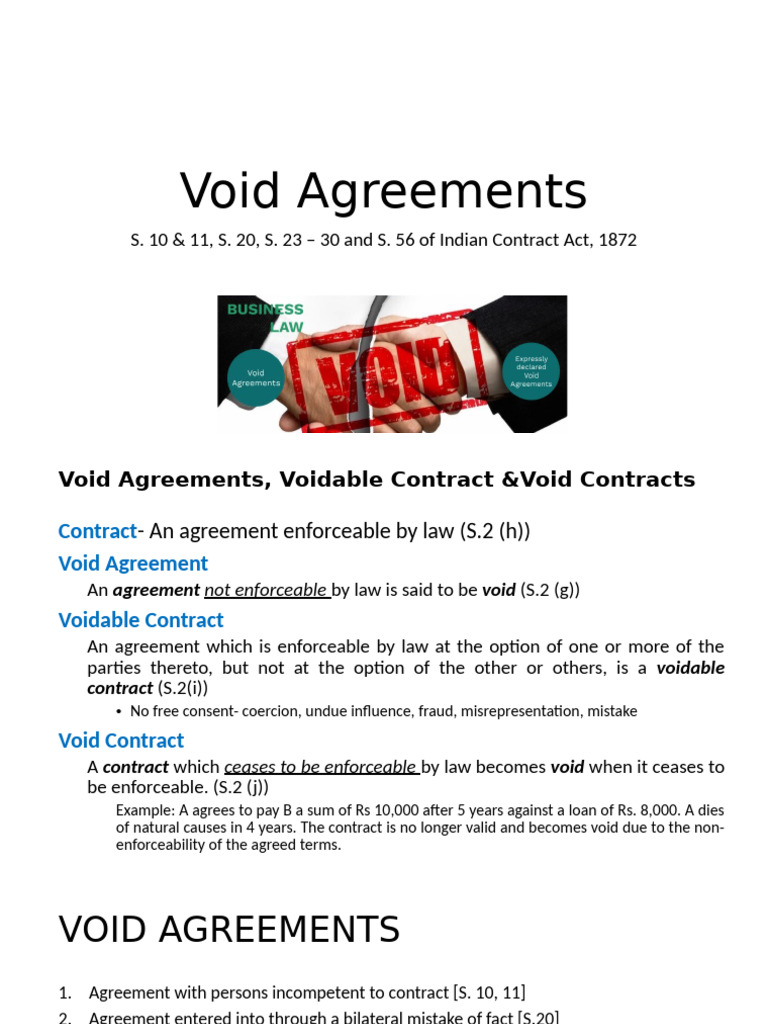 8 - Law of Contract-Void 1 | PDF | Law Of Obligations | Consent