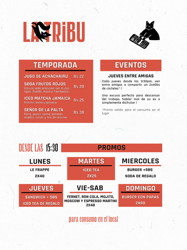 Menú de Promociones y Bebidas | PDF | ensalada | Cocina