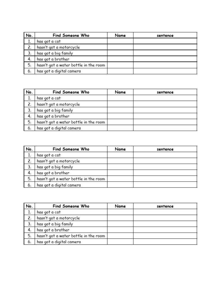 Find Someone Who: Fun Activity List | PDF