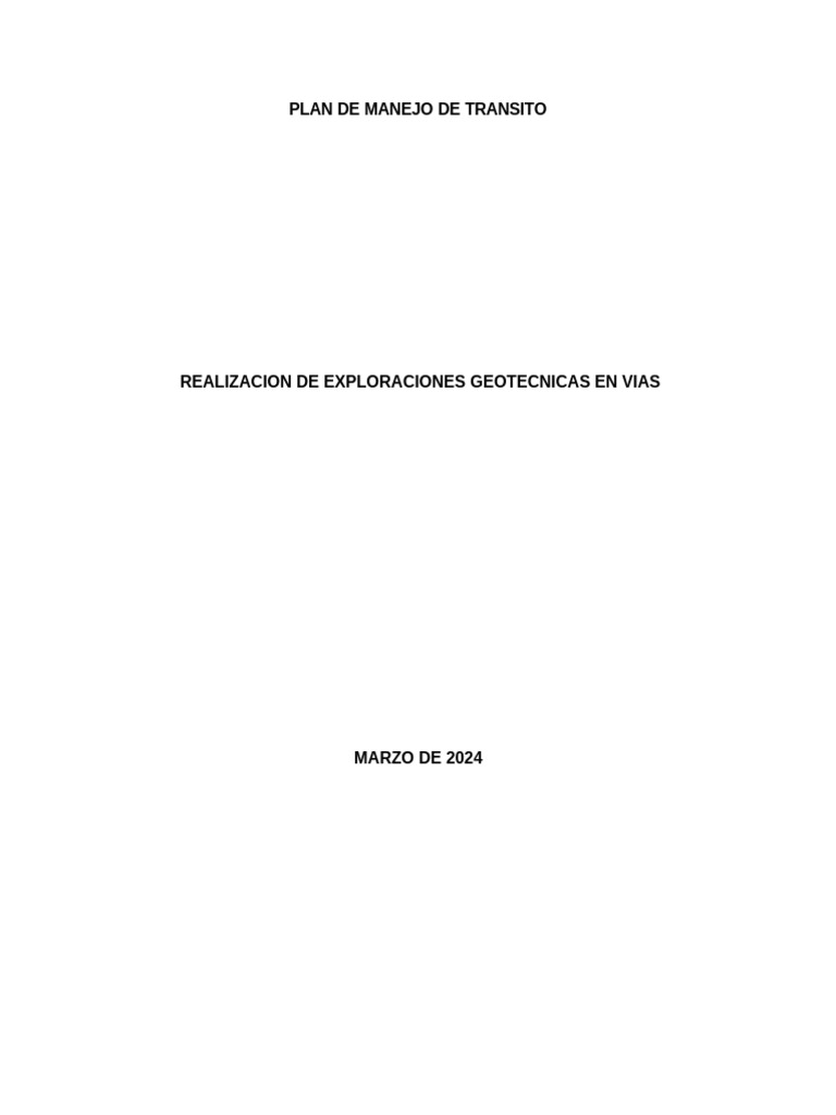 Plan de MAnejo de Transito Guia | PDF | Tráfico | Peatonal