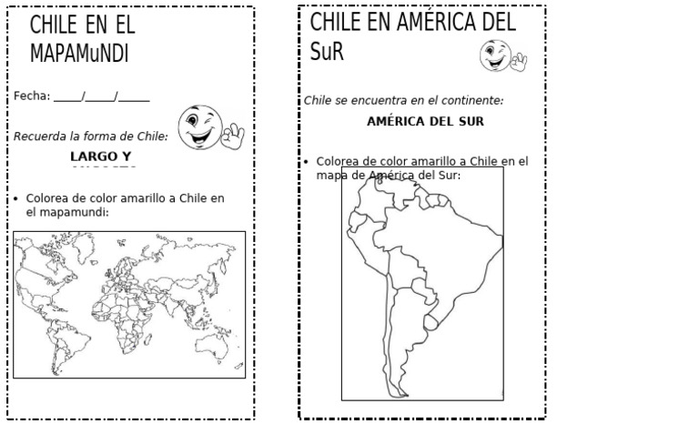 Chile en Mapamundi y América Del Sur | PDF