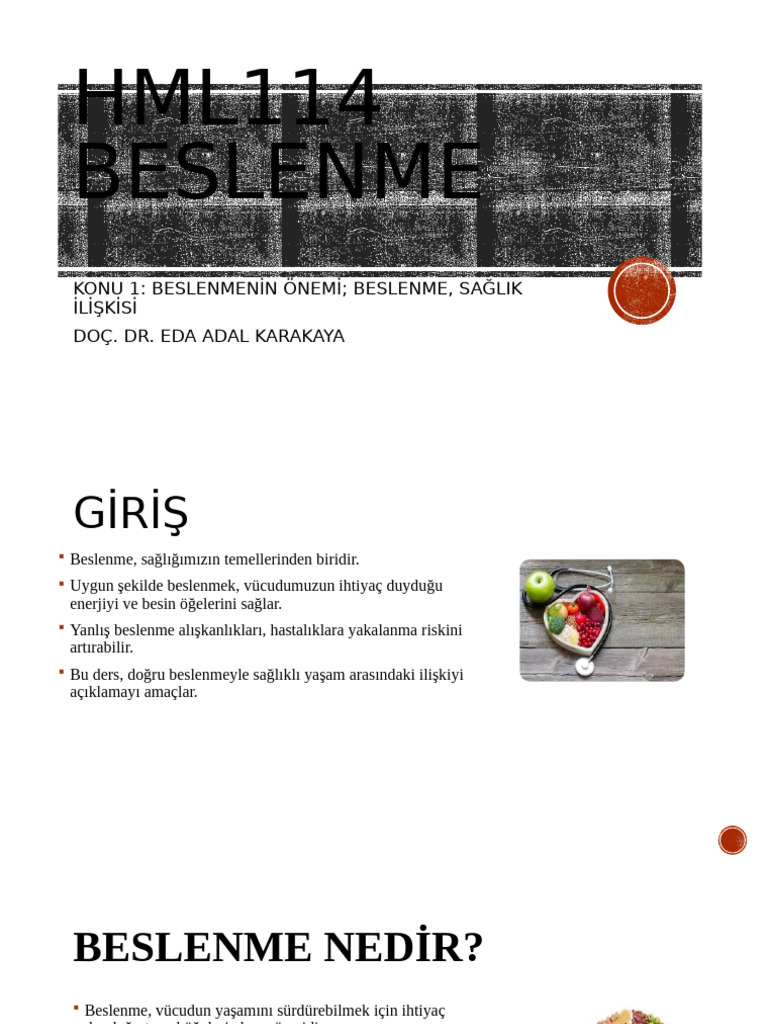 hml114 Beslenme-Ders1 | PDF
