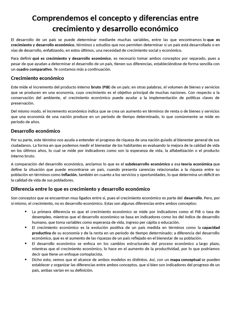 Comprendemos El Concepto y Diferencias Entre Crecimiento y Desarrollo ...