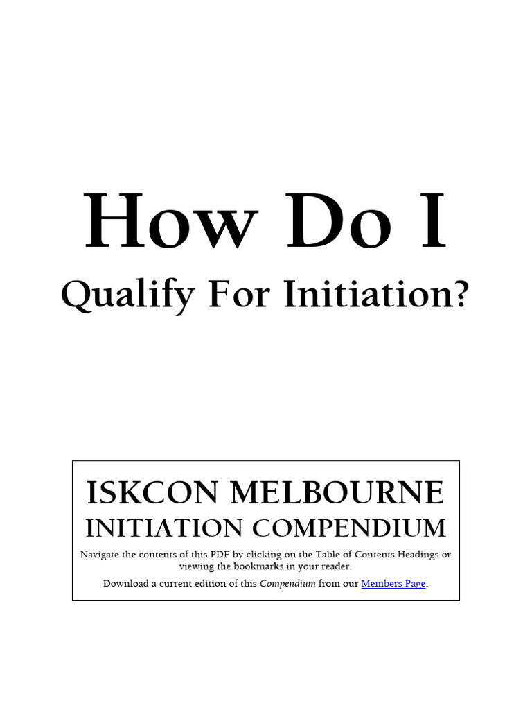 How Do I Qualify For Initiation | PDF | Krishna | Hinduism