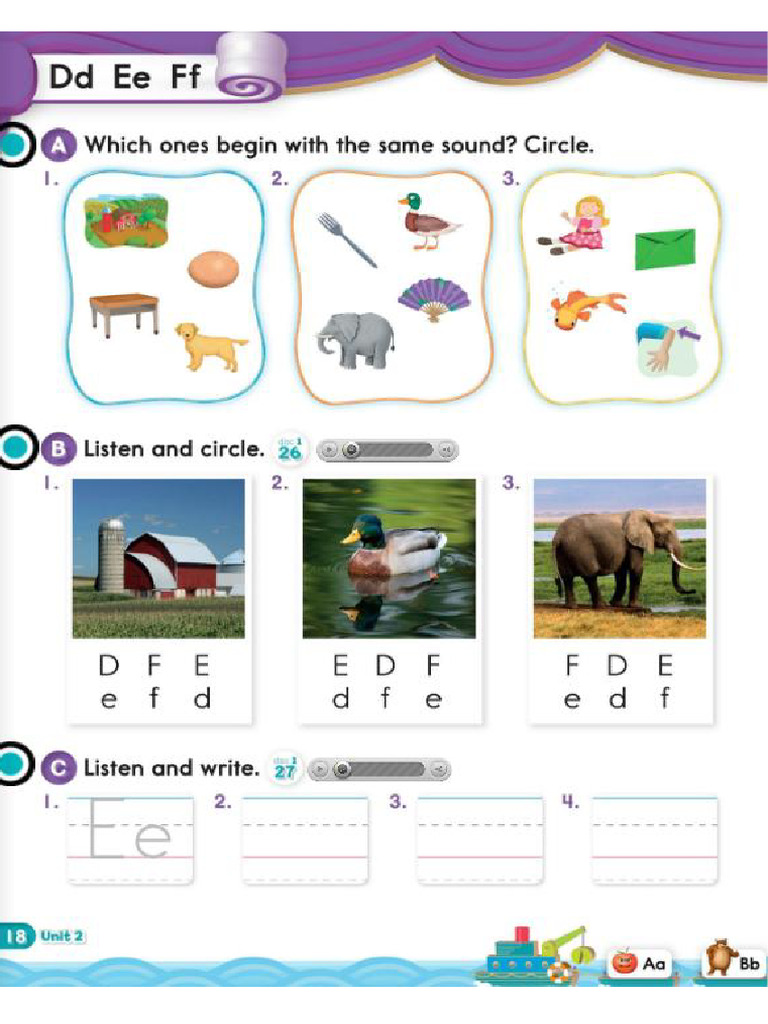 Review Phonics Unit 2 D-E-F | PDF