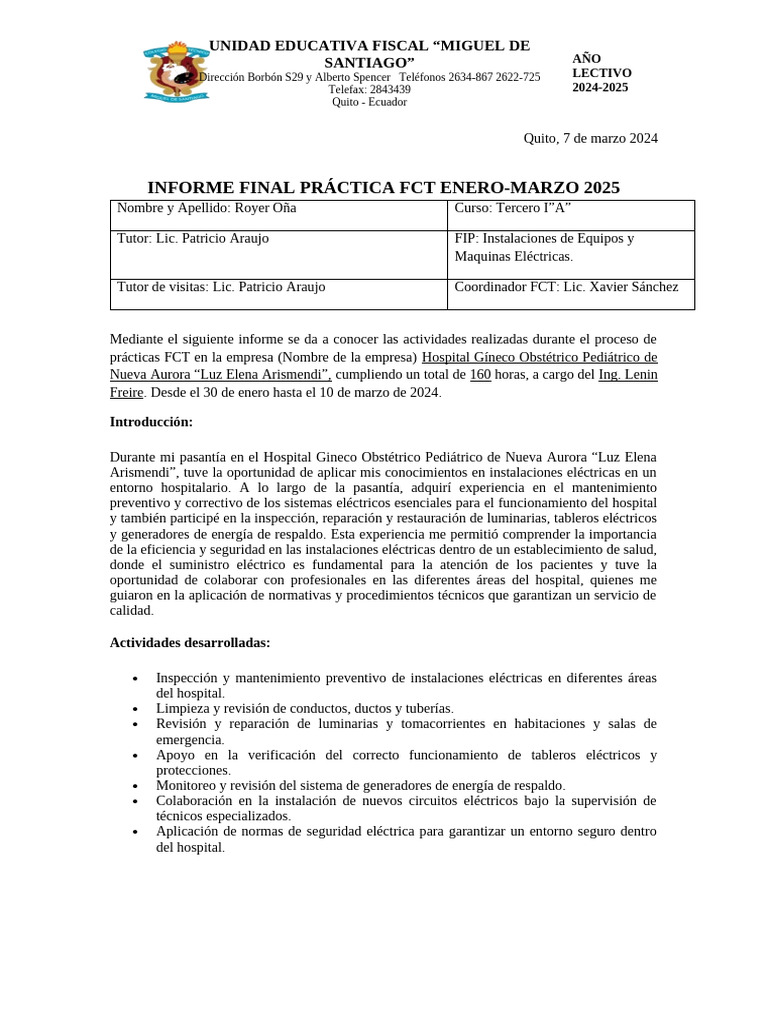 Informe Final-1 | PDF | Hospital
