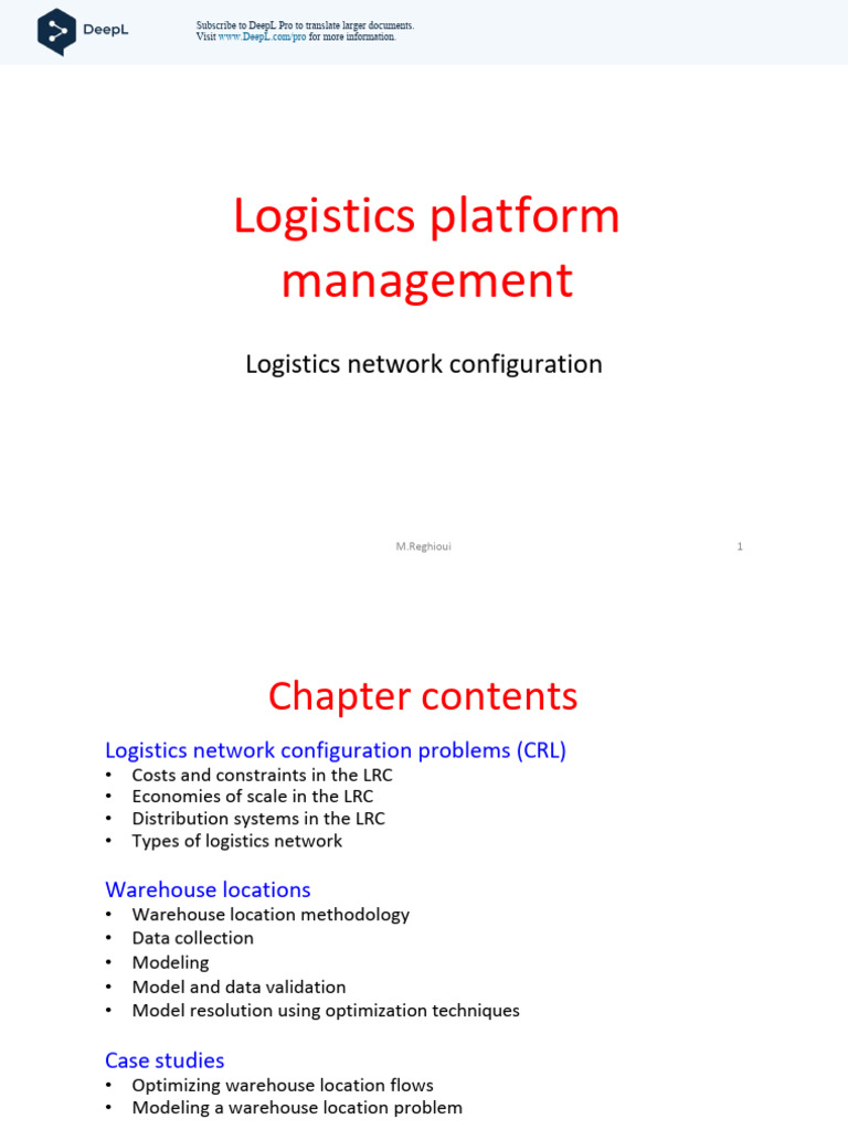 Logistics Network Configuration Guide | PDF | Logistics | Mathematical Optimization
