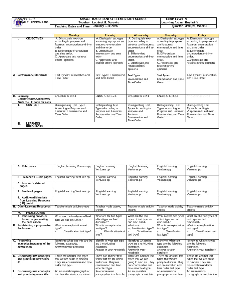 DLL English LP Wk4 QTR 3 | PDF | Learning | Behavior Modification