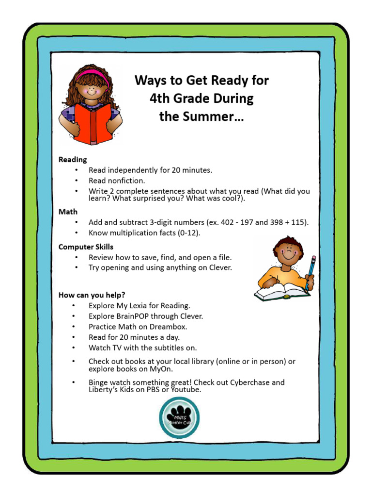 Summer Prep for 4th Grade Success | PDF