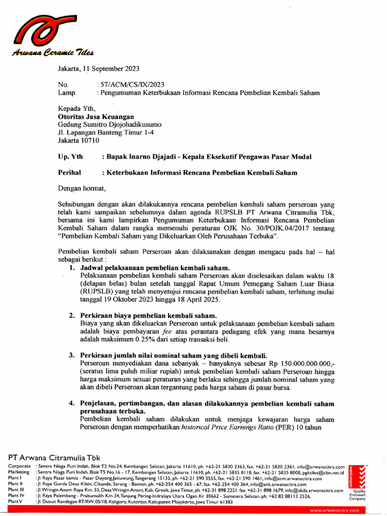 ARNA - Laporan Informasi Dan Fakta Material - 31409313 - Lamp2 | PDF