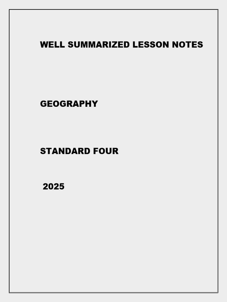 Geography Notes for Standard Four | PDF | Map | Geography