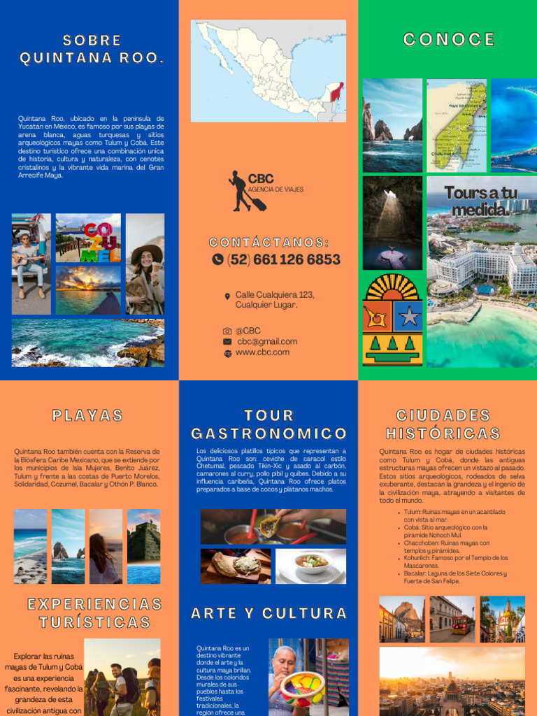 Triptico Mexico Con Fotos Colorido | PDF | Quintana Roo