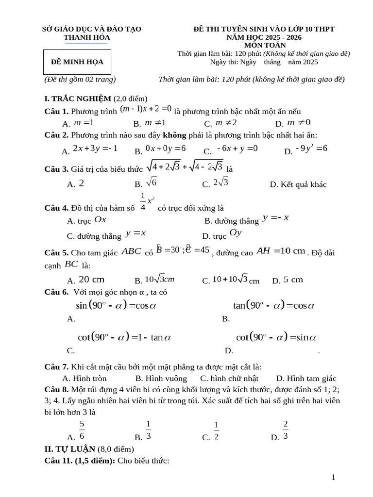 Đề Số 57 - TS10-2526 | PDF