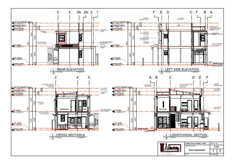 A-04 Elevations & Sections (1) | PDF | Civil Engineering | Building ...